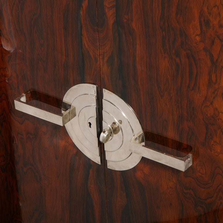 Art Deco Machine Age Streamlined Mahogany and Macassar Cabinet with ...