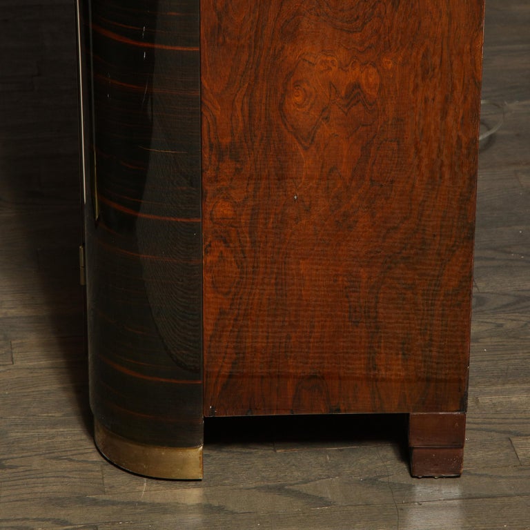 Art Deco Machine Age Streamlined Mahogany and Macassar Cabinet with ...