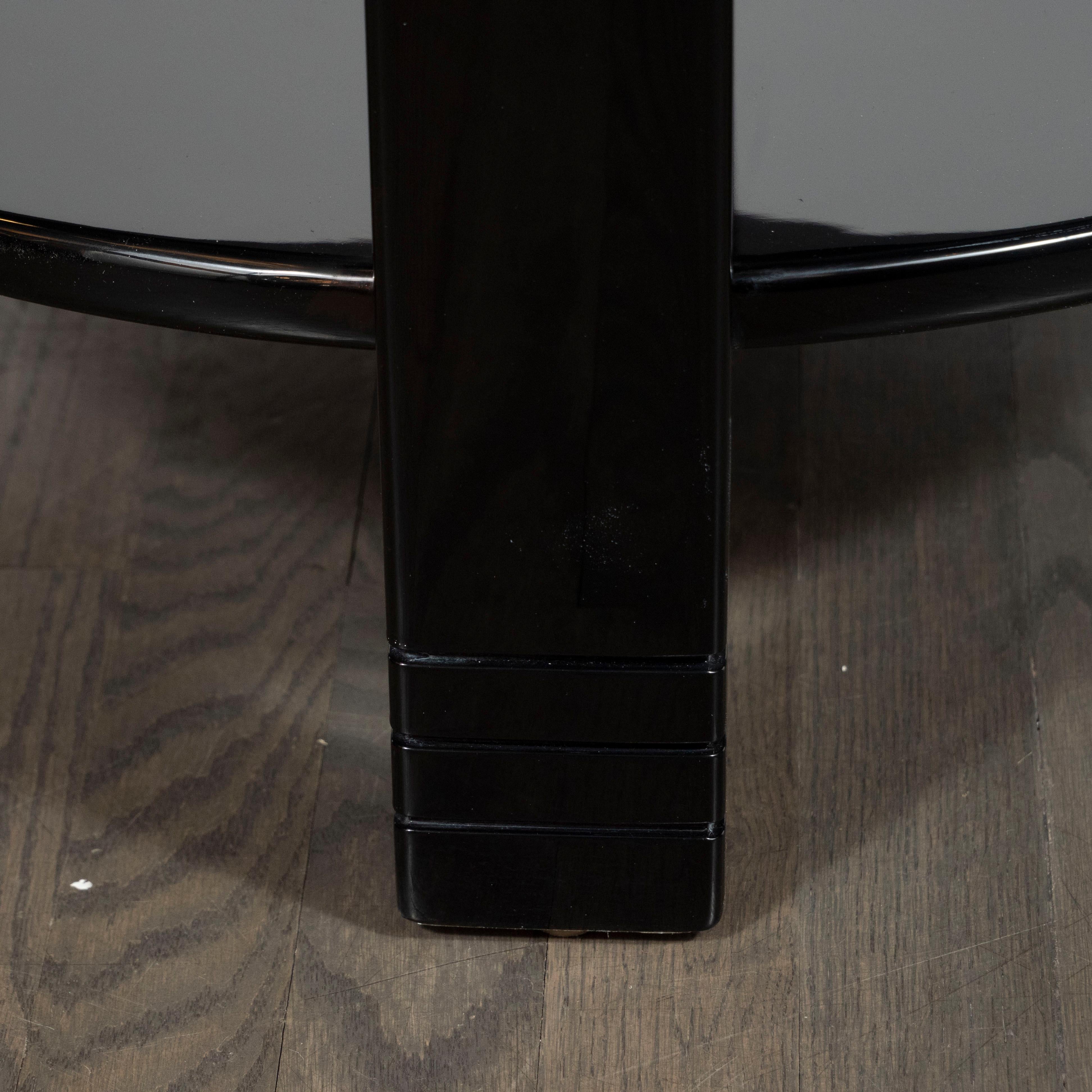 Art Deco Machine Age Streamlined Two-Tier Black Lacquer and Vitrolite ...