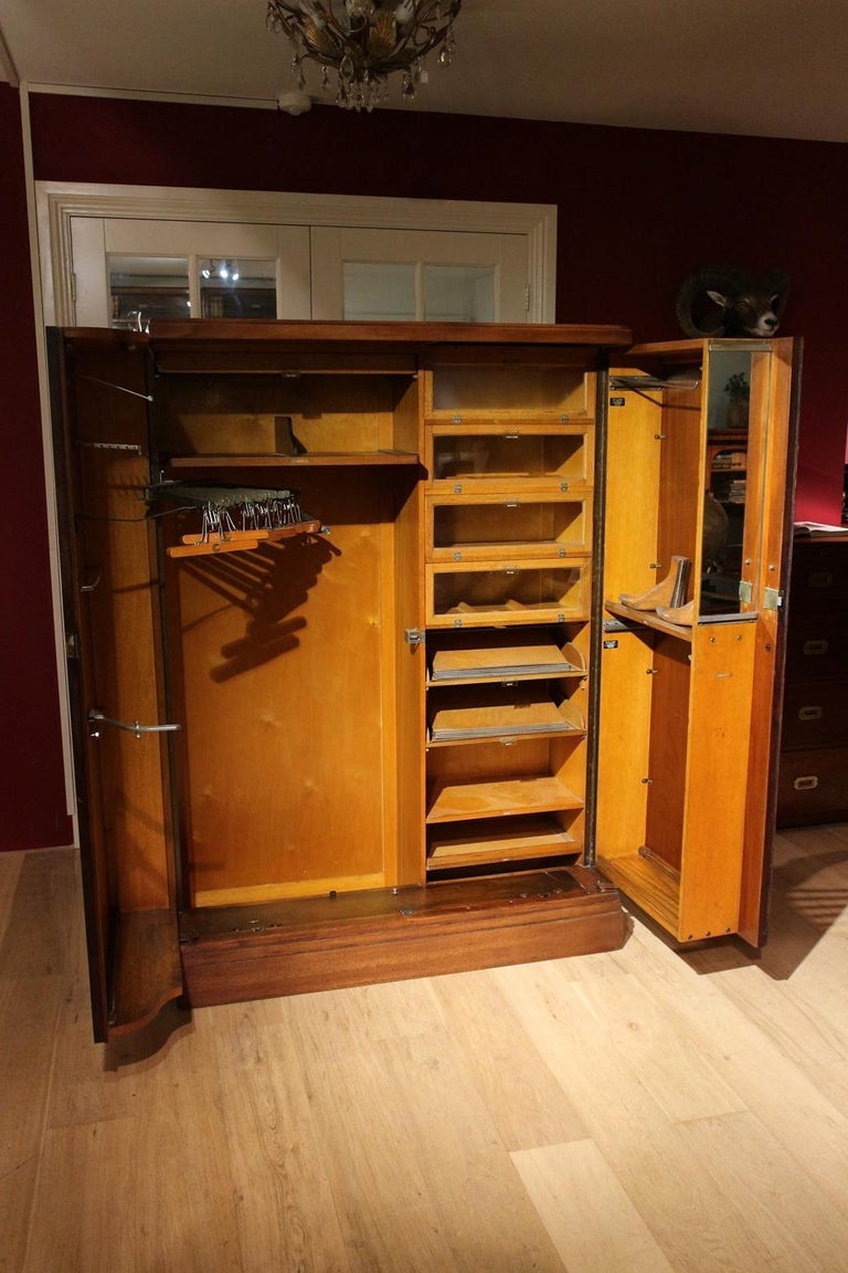 Art Deco Mahogany Compactom Wardrobe for Gentlemen at 1stDibs