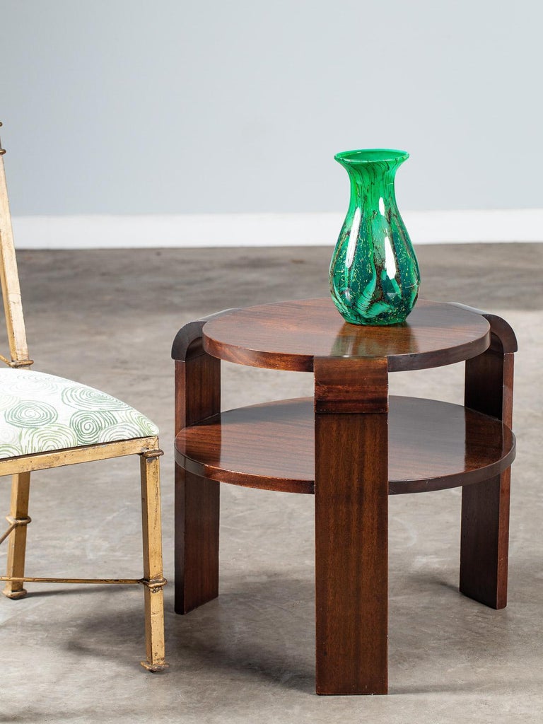 Art Deco Mahogany Two-Tier Round Table Vintage French, circa 1930 at ...