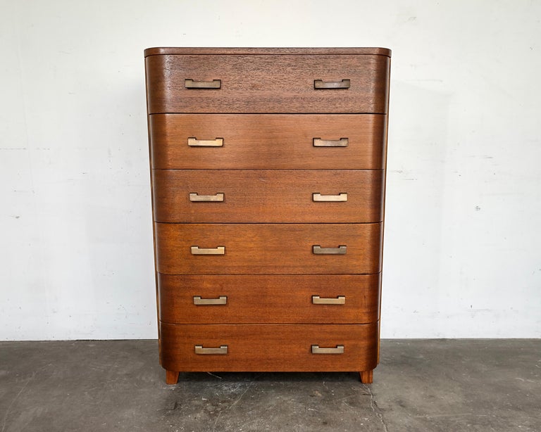 Art Deco Mahogany Wood Highboy Dresser 1920s Vintage at 1stDibs