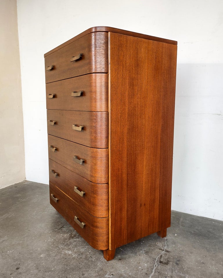 Art Deco Mahogany Wood Highboy Dresser 1920s Vintage at 1stDibs
