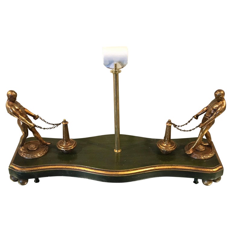 Art Deco Male Figural Lamp For Sale at 1stDibs