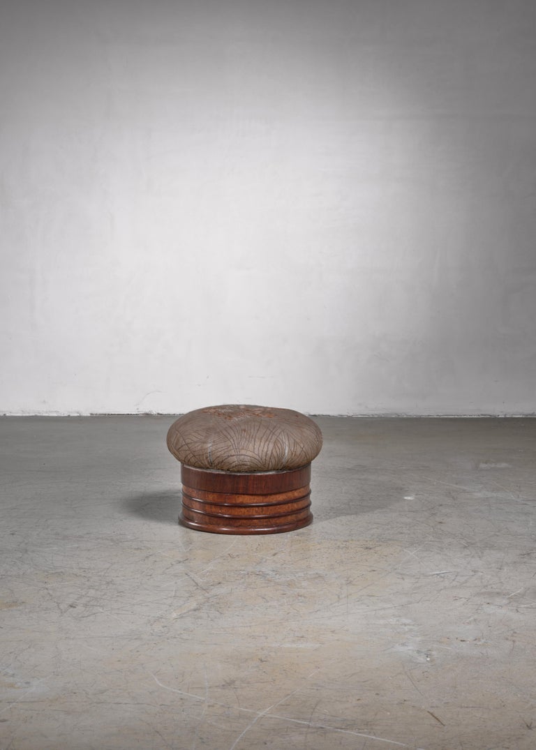 Art Deco Maple Pouf with Jacquard Upholstery, Italy, 1920s For Sale at ...