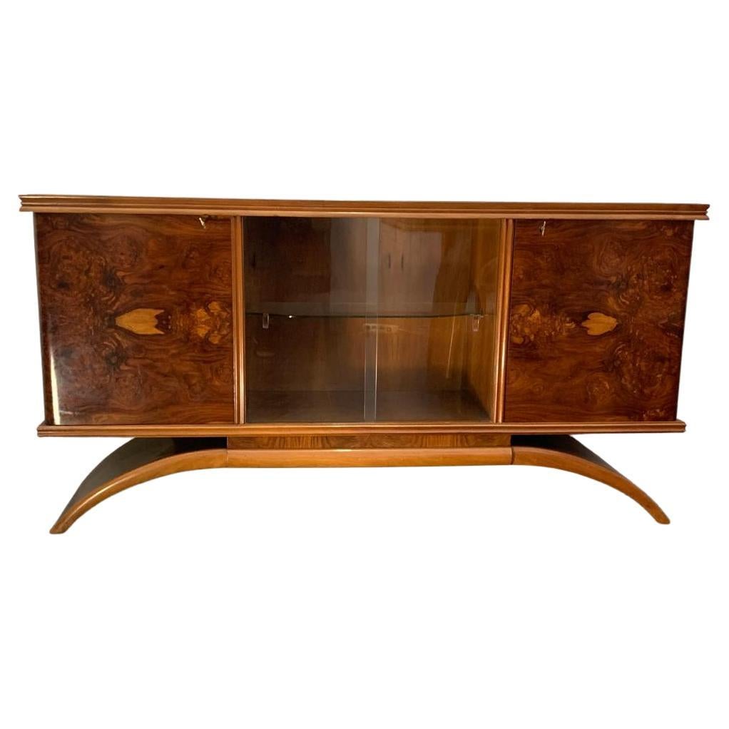 Art Deco Maple Veneer Sideboard with Showcase, 1930s at 1stDibs