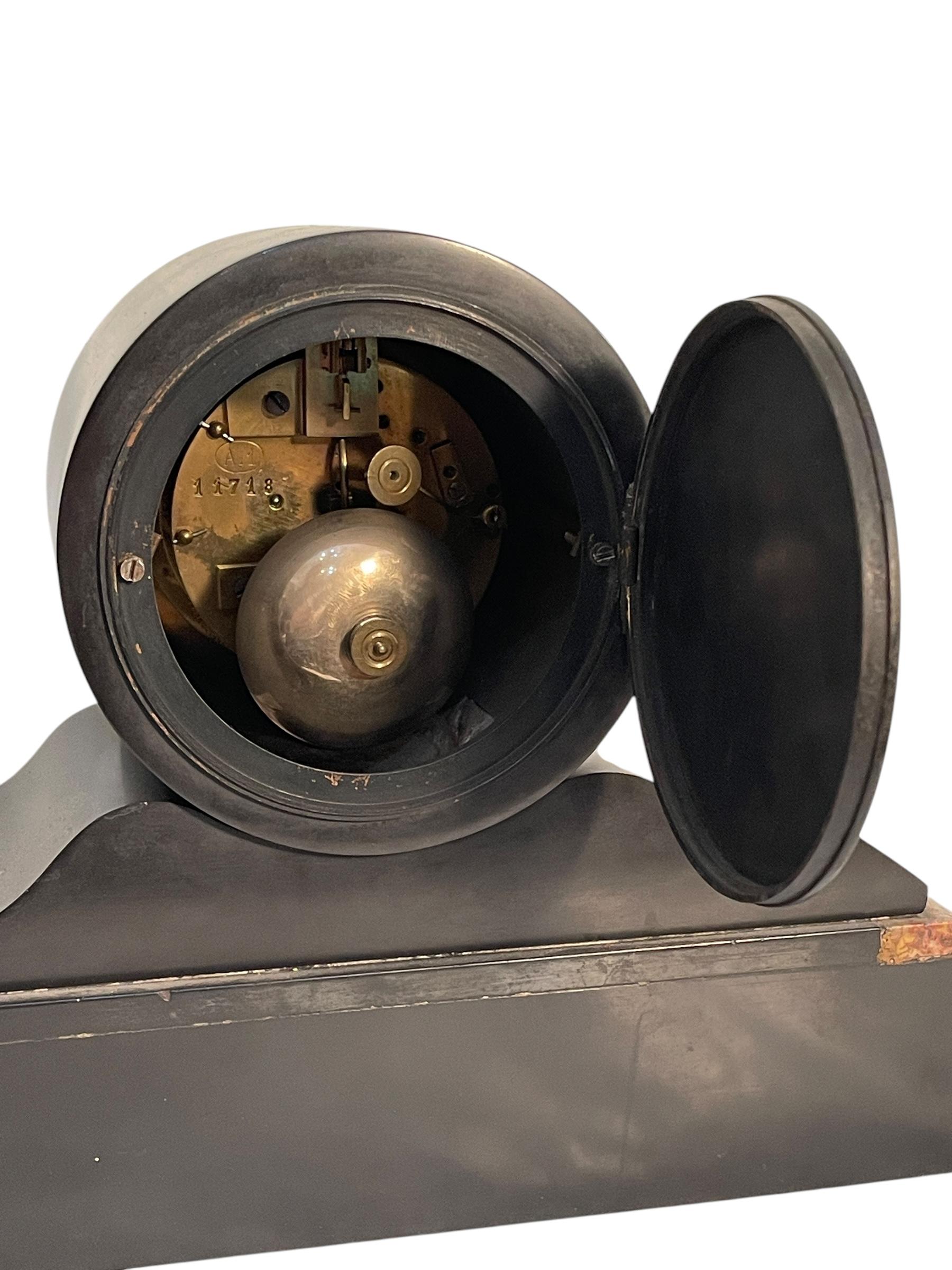 Art Deco marble table clock, France For Sale at 1stDibs