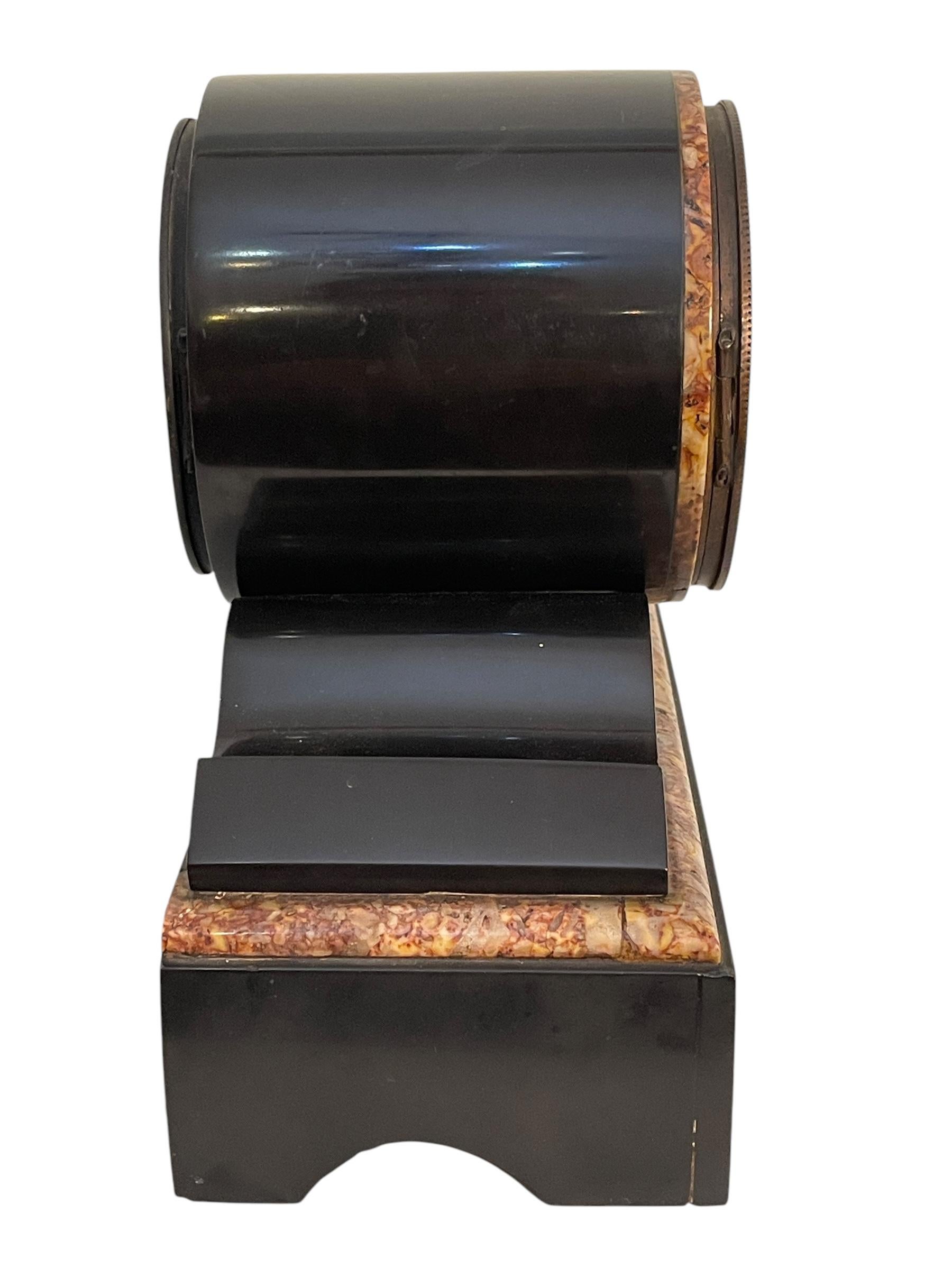 Art Deco marble table clock, France For Sale at 1stDibs