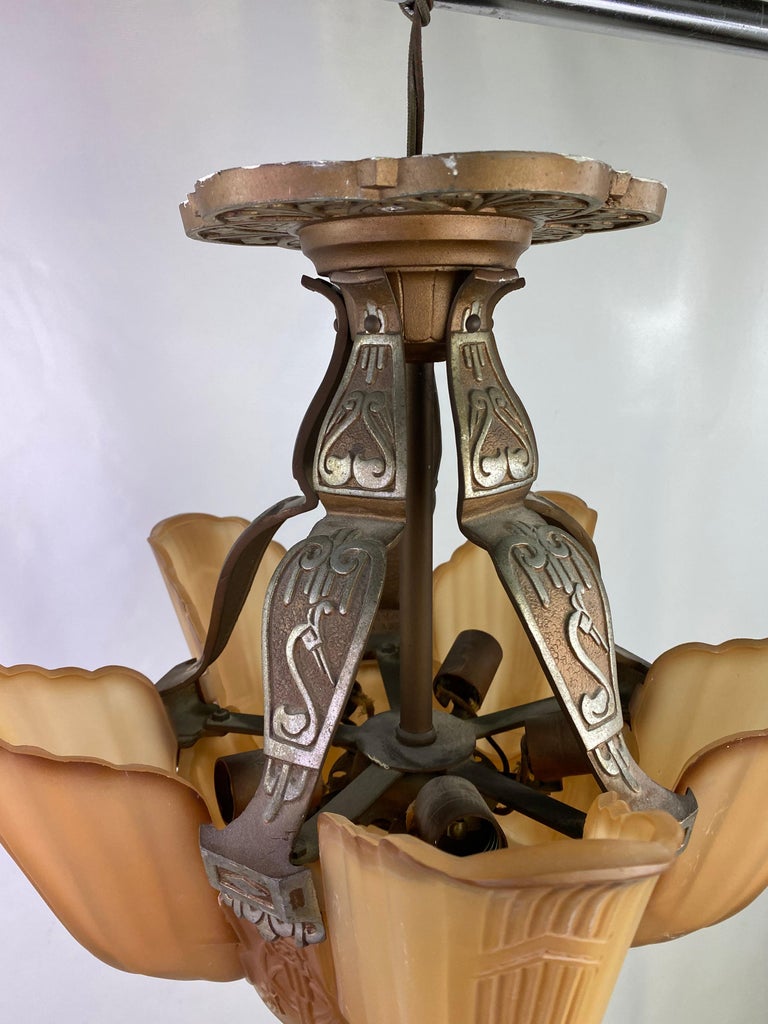 Art Deco Markel Slip Shade Ceiling Light Fixture at 1stDibs
