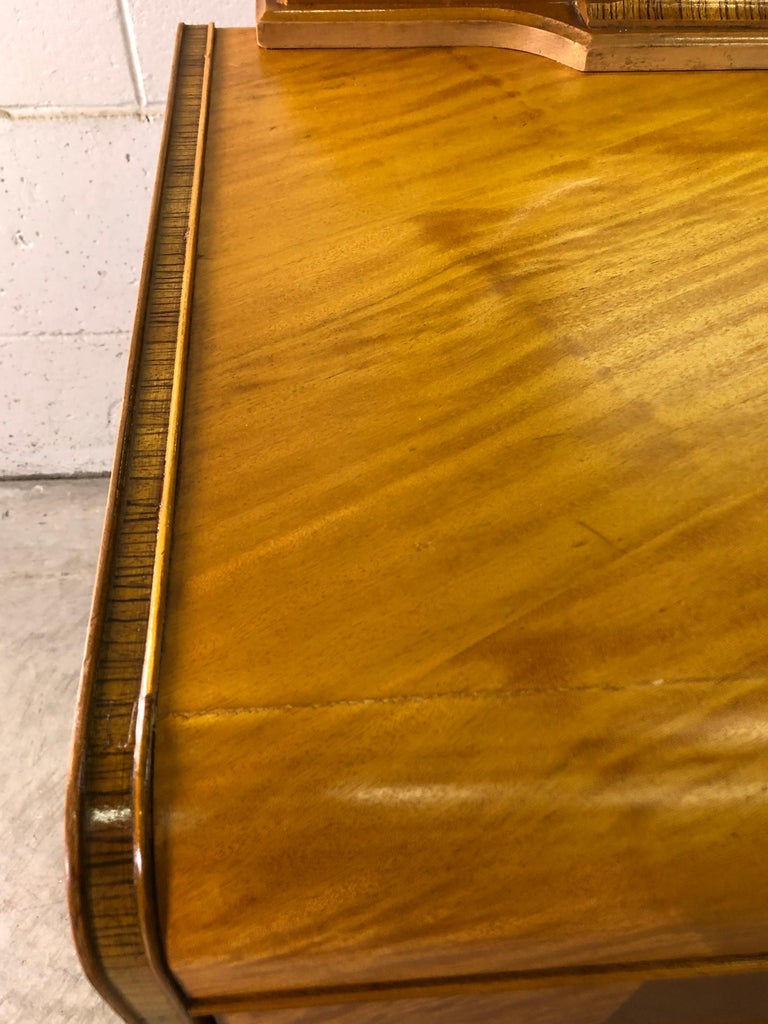 Art Deco Matchbook Veneer Dresser and Mirror with Zebra Wood Accents at ...
