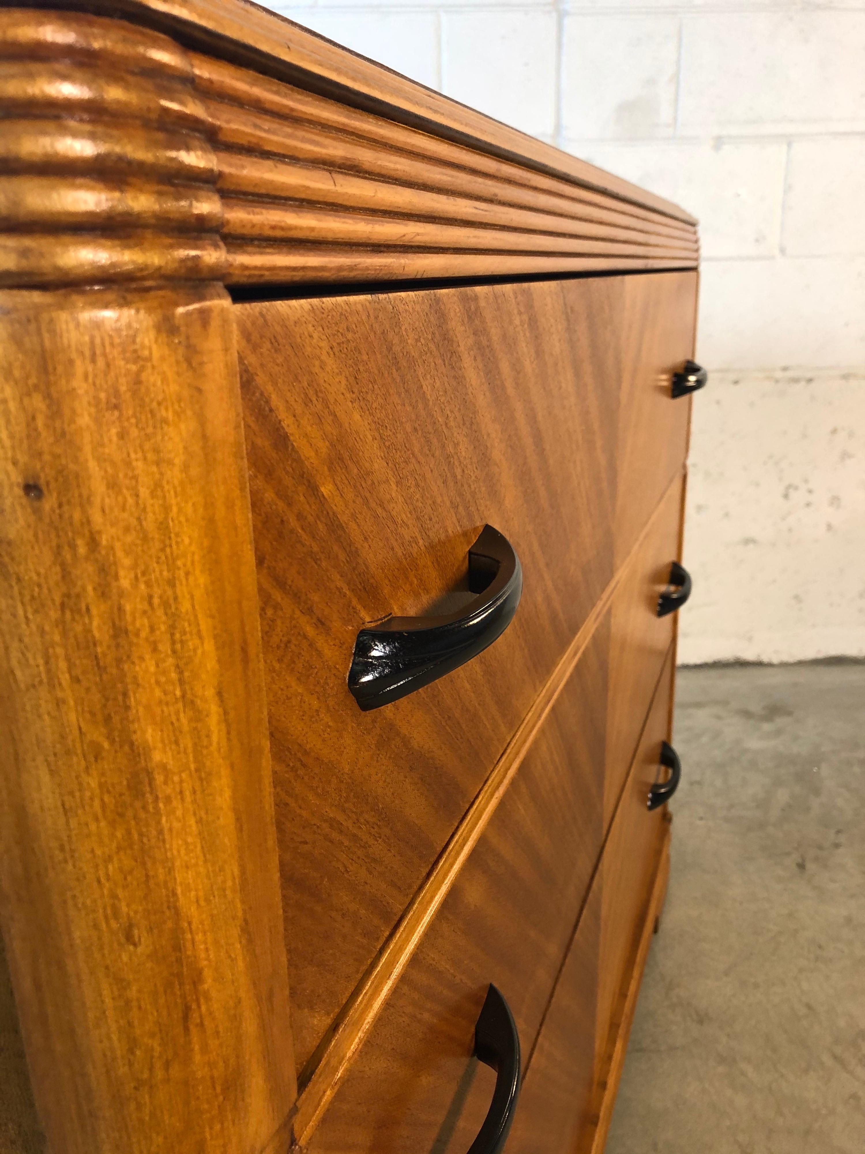 Art Deco Matchbook Veneer Low Dresser at 1stDibs | huntley furniture ...