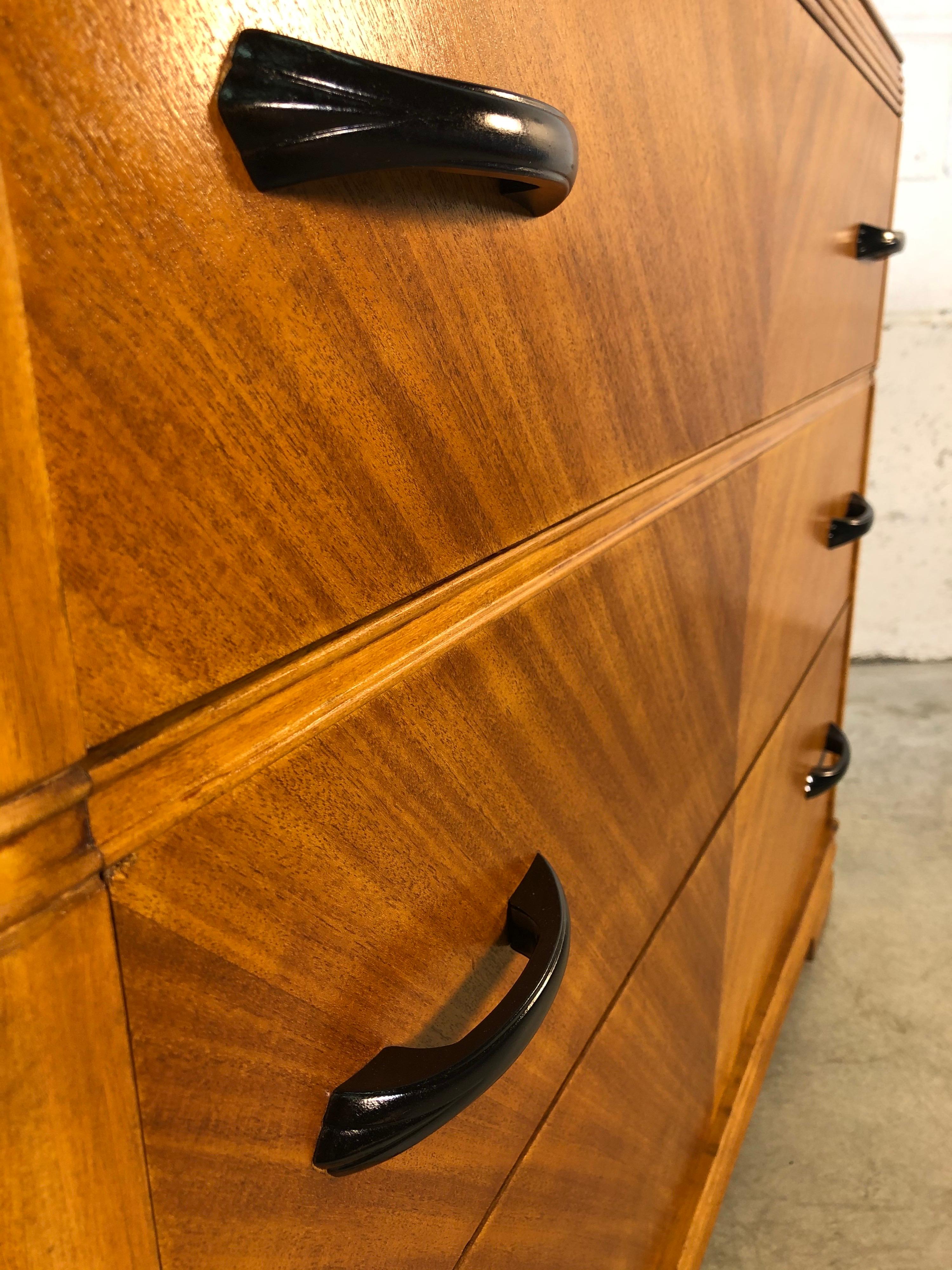 Art Deco Matchbook Veneer Low Dresser at 1stDibs | huntley furniture ...