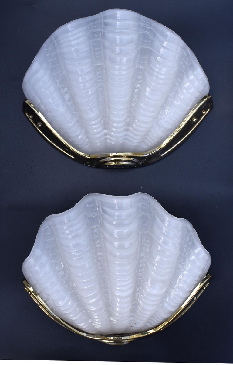 Art Deco Matching Pair of 1930's Shell Wall Lights, England at 1stDibs ...