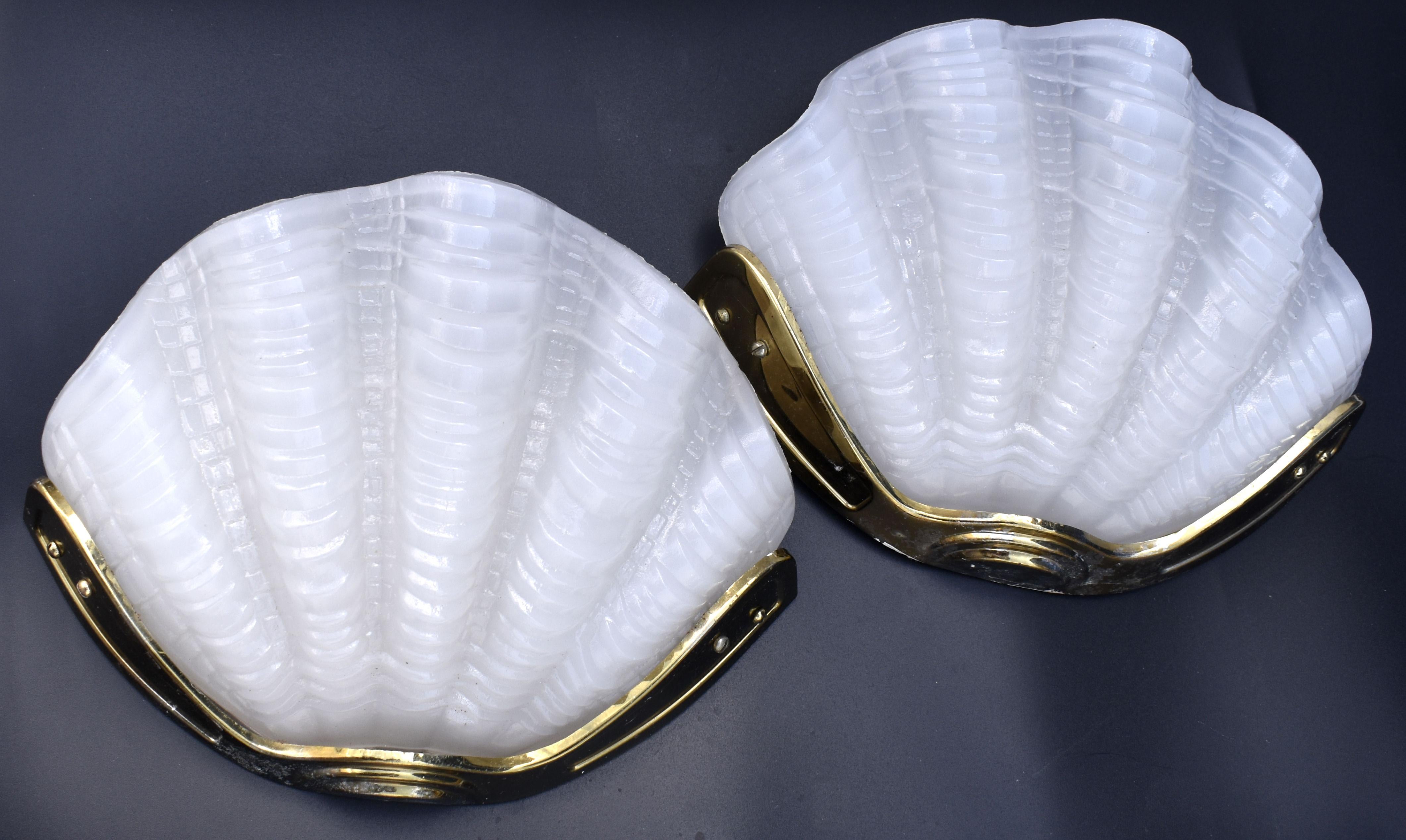 Art Deco Matching Pair of 1930's Shell Wall Lights, England at 1stDibs ...