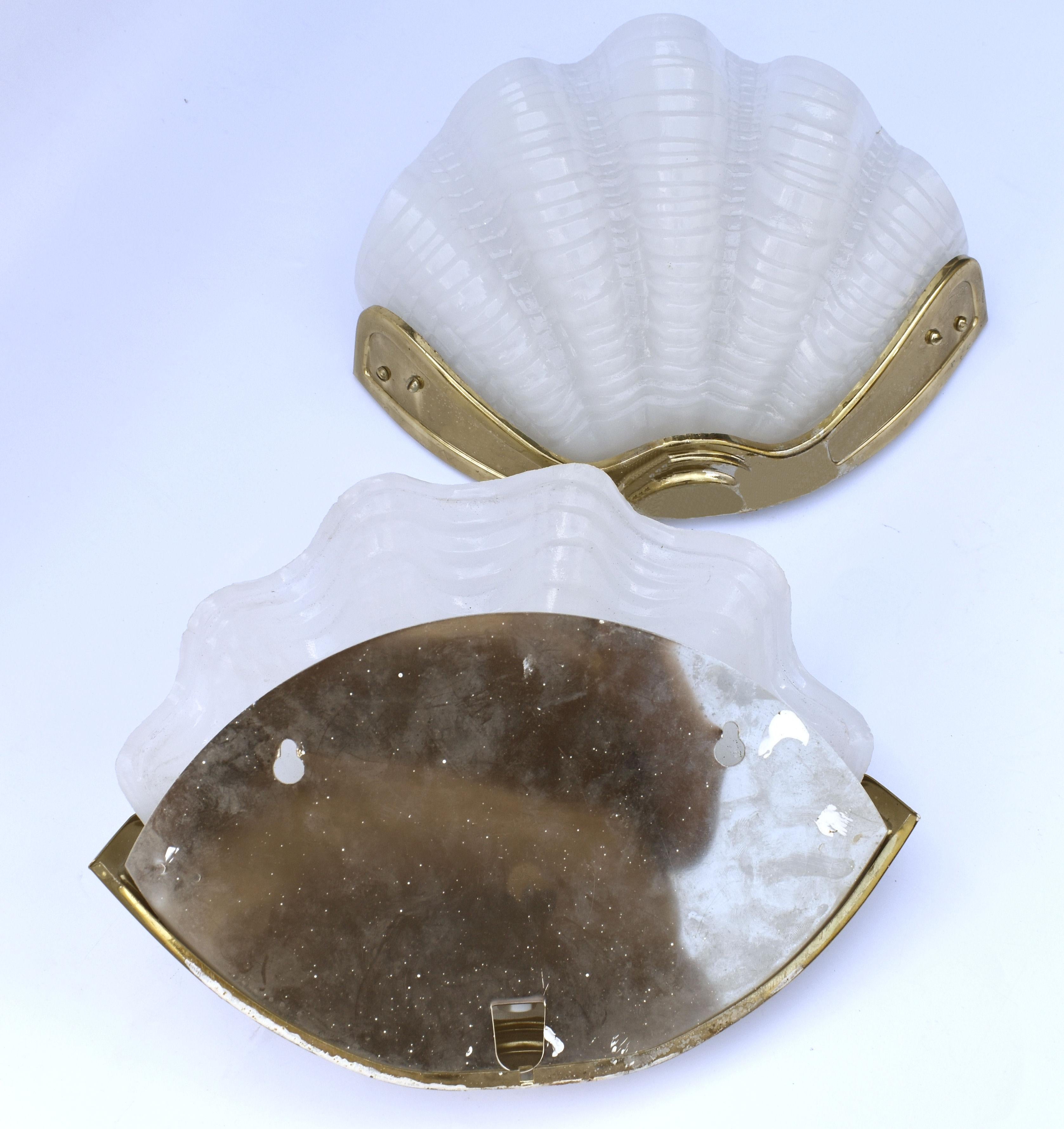 Art Deco Matching Pair of 1930's Shell Wall Lights, England at 1stDibs ...