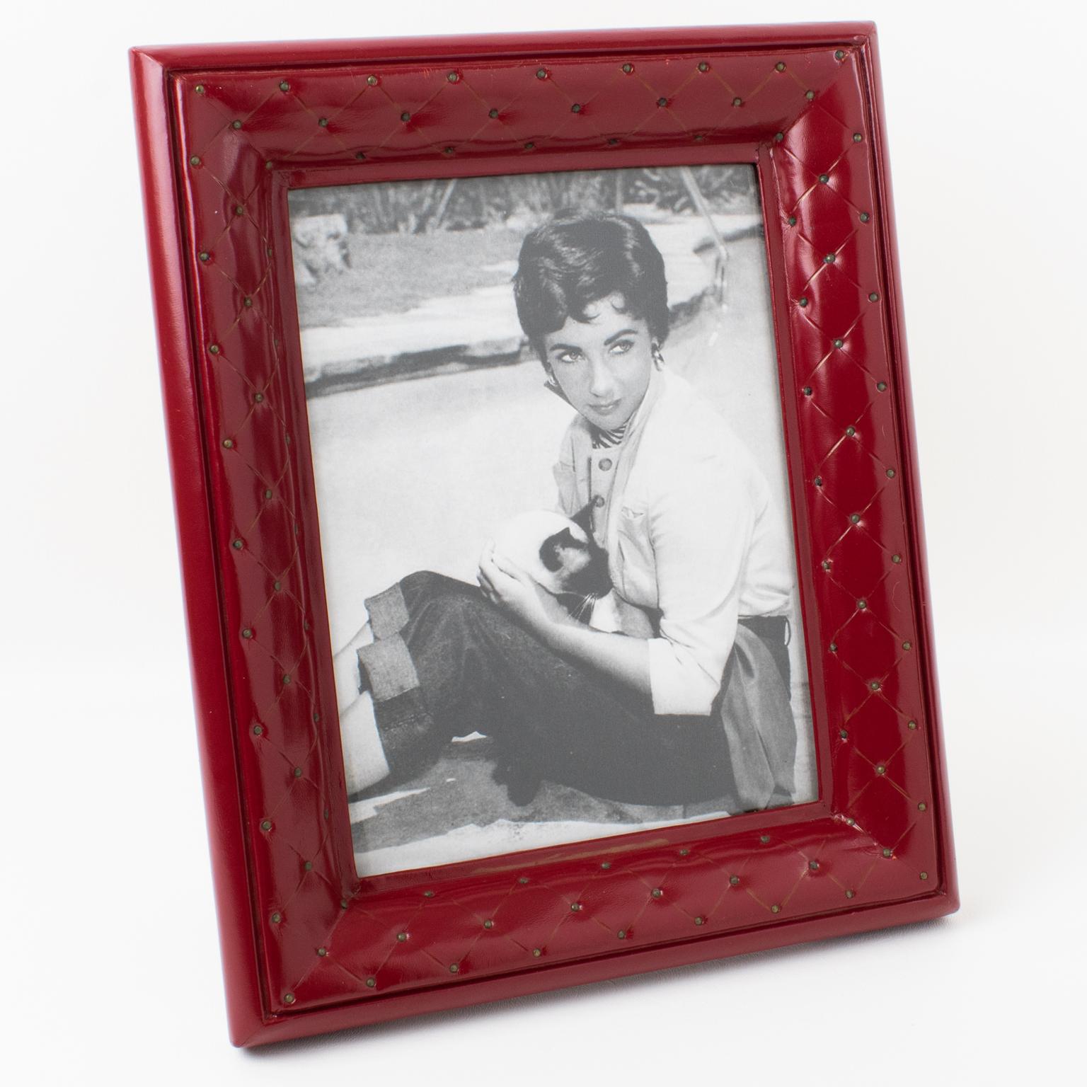 Art Deco Matelassé Red Leather Picture Frame, France 1940s For Sale at ...