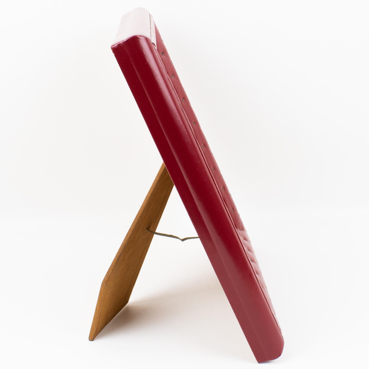 Art Deco Matelassé Red Leather Picture Frame, France 1940s For Sale at ...