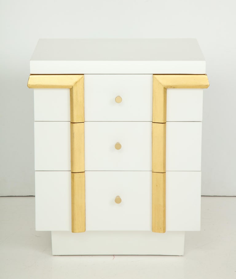 Art Deco Matte White Lacquer Nightstands at 1stDibs