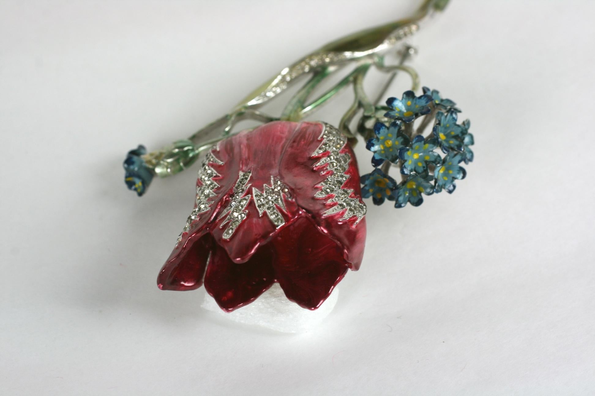 Art Deco Mazer Enamel Tulip Brooch For Sale at 1stDibs | tulip sandor