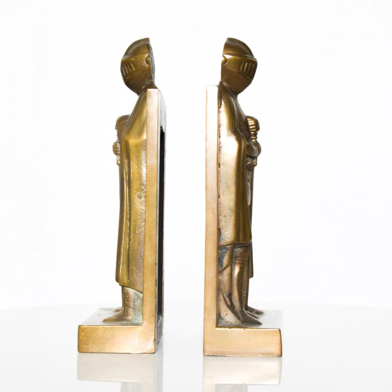 Art Deco Medieval Robed Knight Shining Armor Bookends Sculptural Solid ...