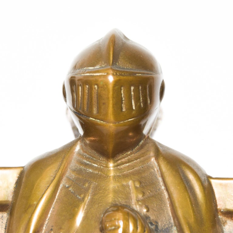 Art Deco Medieval Robed Knight Shining Armor Bookends Sculptural Solid ...