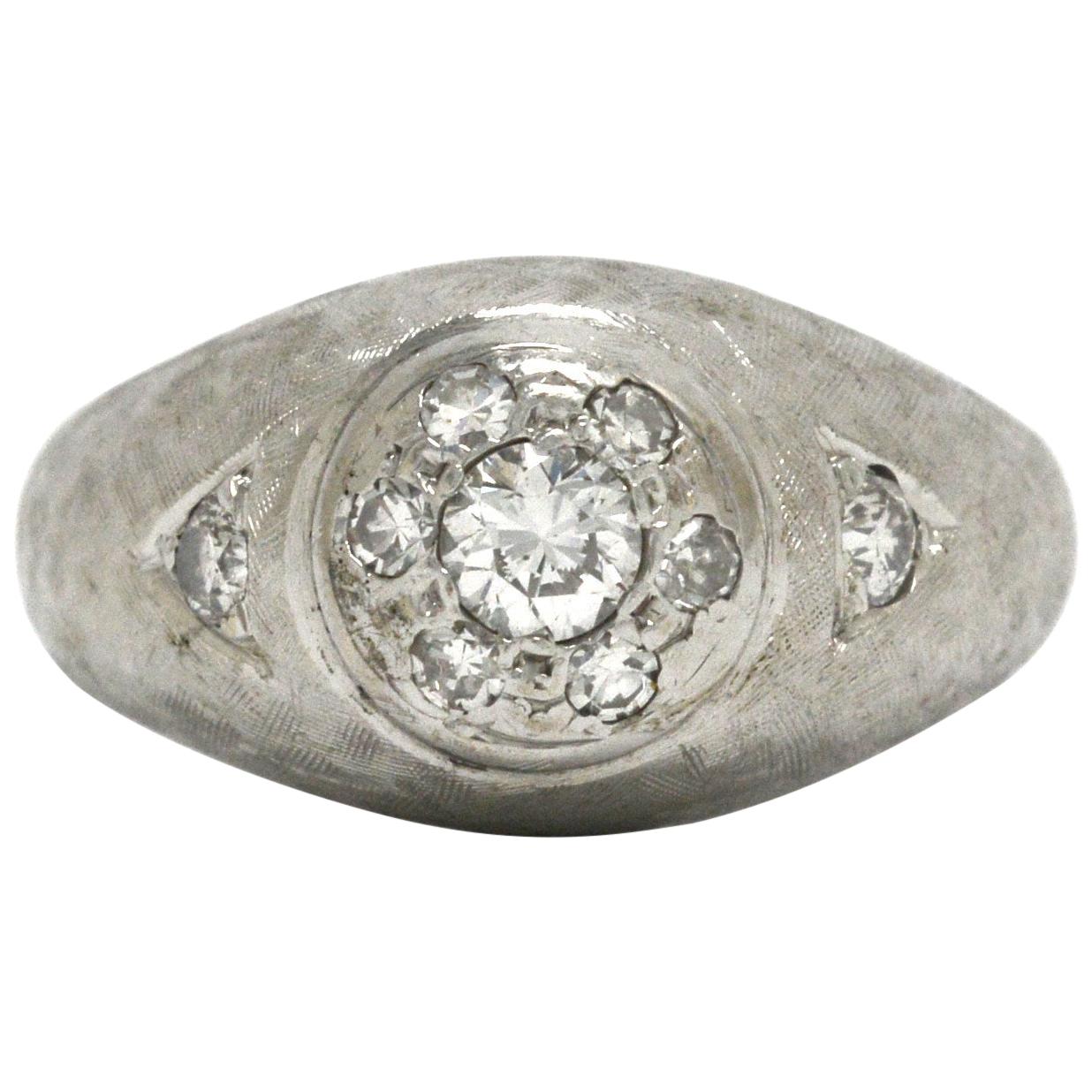 14 Karat Star Sapphire Gypsy Setting Diamond Ring at 1stDibs