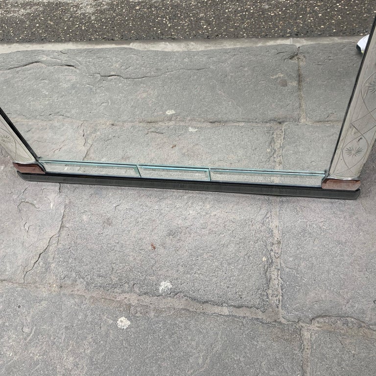 Art Deco Mercury Ground Glass Mirror with Engravings, 1940s For Sale at ...