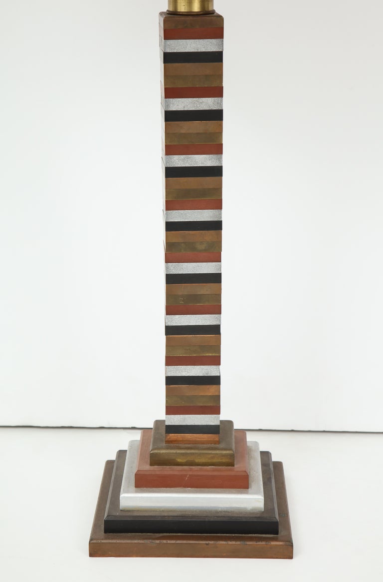 Art Deco Metal Segmented Lamp For Sale at 1stDibs