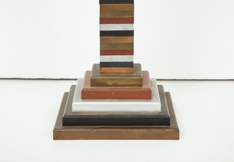 Art Deco Metal Segmented Lamp For Sale at 1stDibs