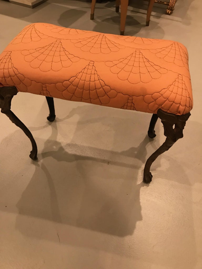 Art Deco Metal Vanity Bench at 1stDibs