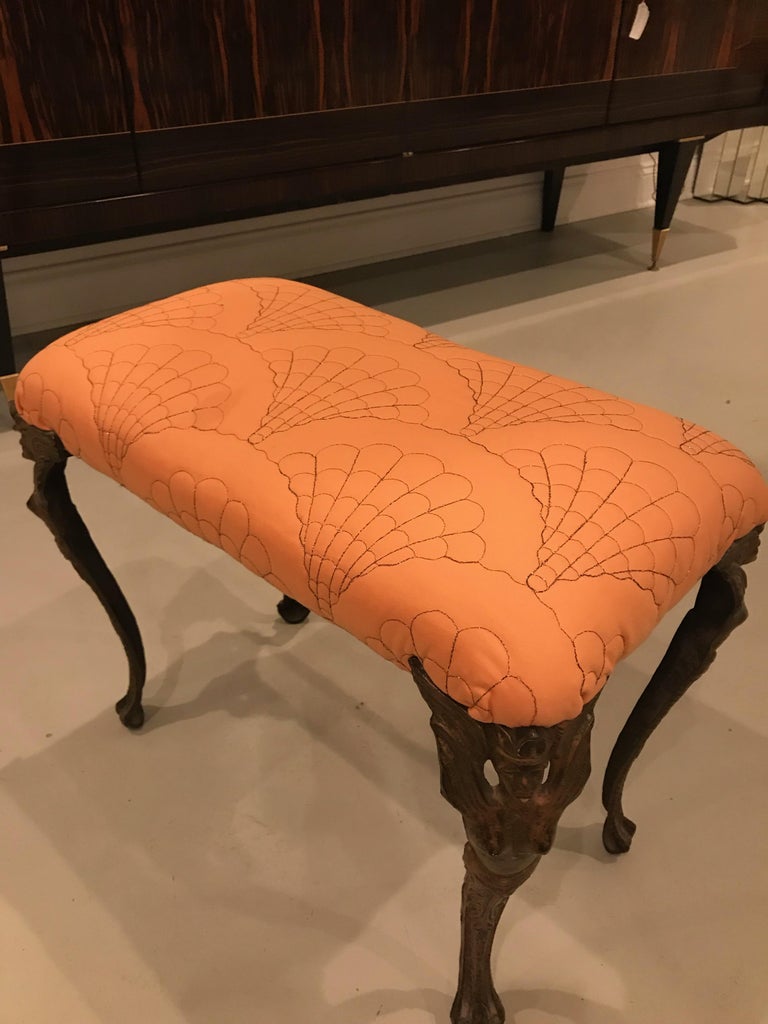 Art Deco Metal Vanity Bench at 1stDibs