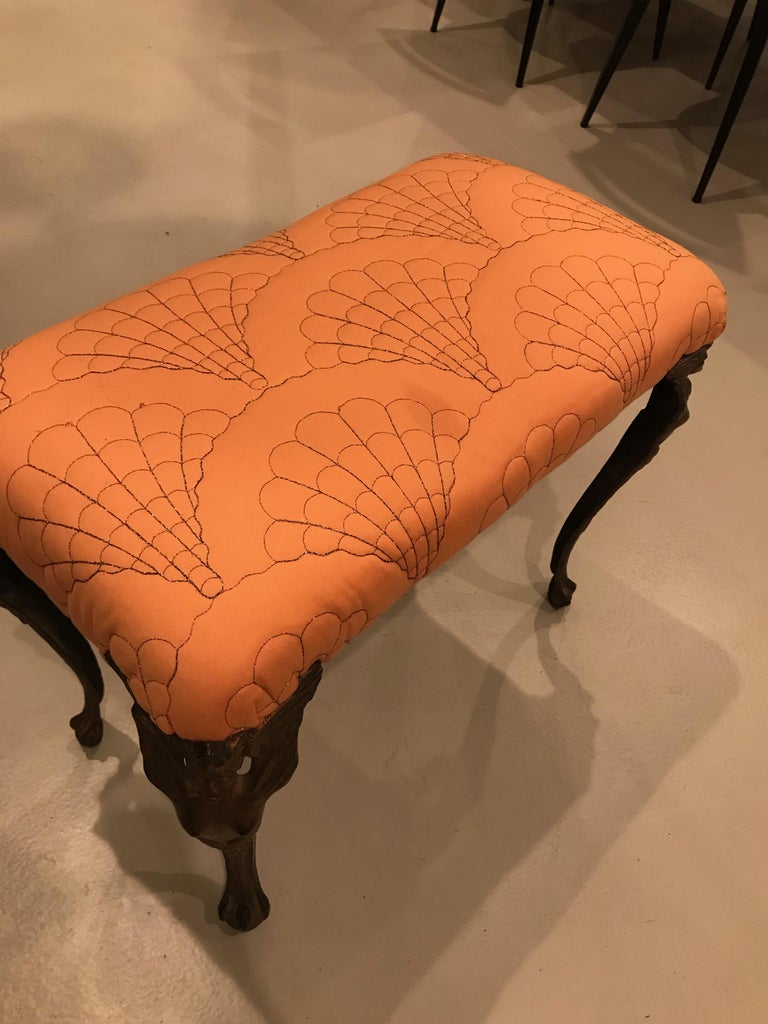 Art Deco Metal Vanity Bench at 1stDibs