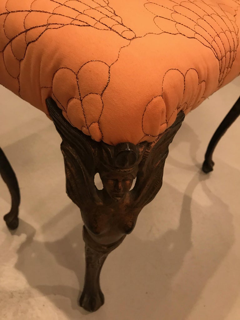 Art Deco Metal Vanity Bench at 1stDibs