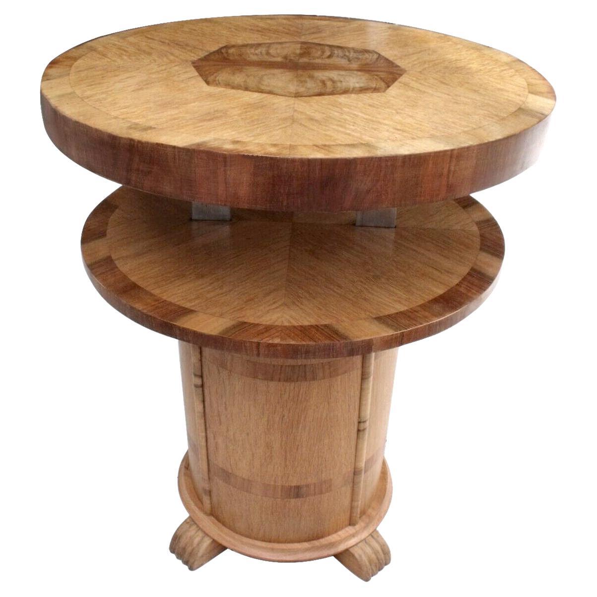 Large German Art Deco Chromed Steel and Glass, Two Tier Cocktail Table ...