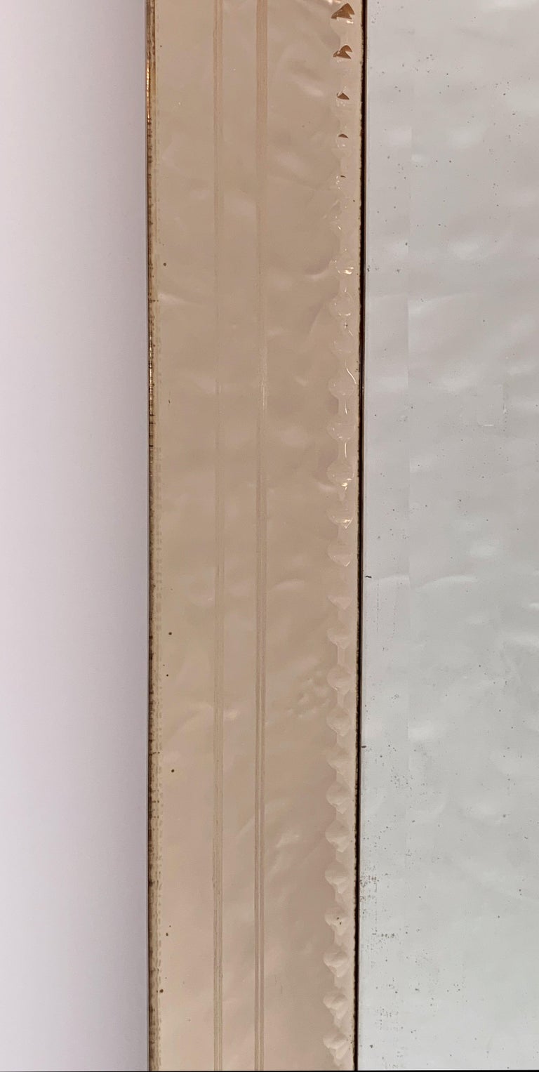 Art Deco Mirror with Beveled Frame of Copper-Colored Glass (H 58 3/4 x ...