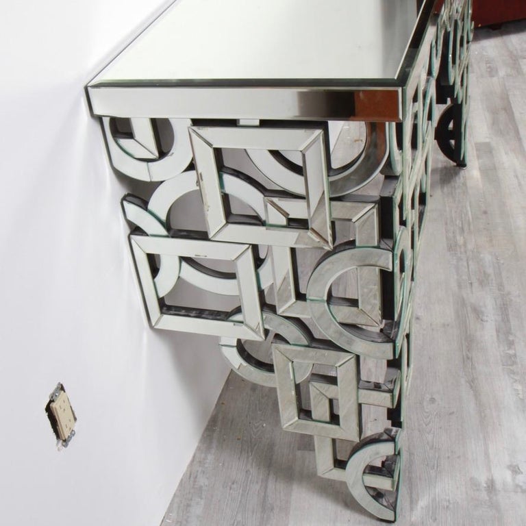 Art Deco Style Mirrored Console Table For Sale at 1stDibs