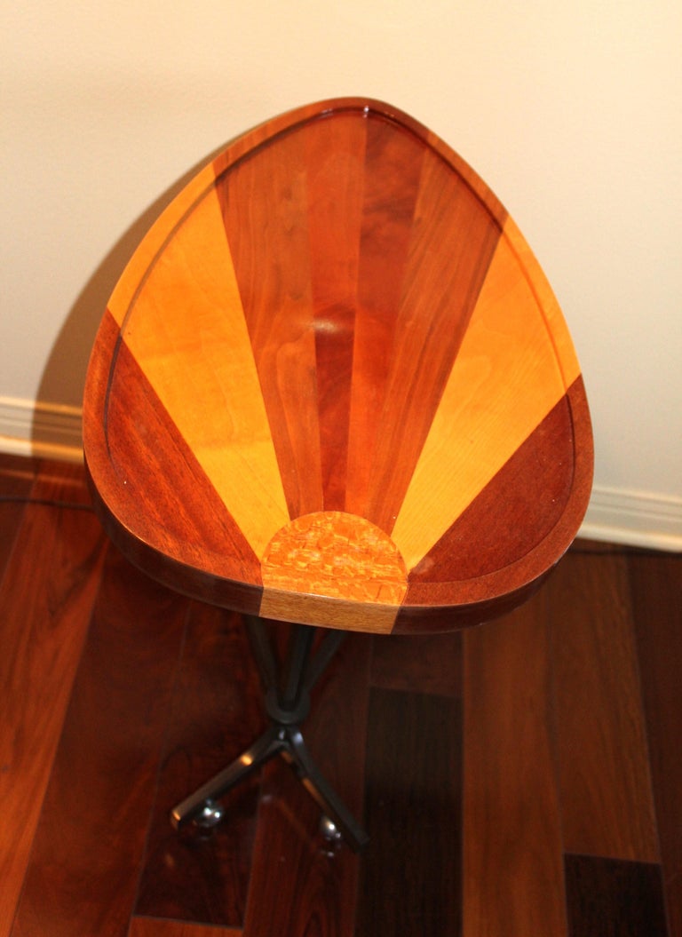 Art Deco / Modern Custom Side table w Rising Sun Design For Sale at 1stDibs