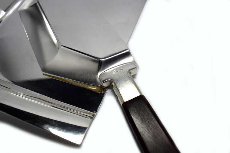 Art Deco Modernist Christofle and Alfe Nide Silver Plate Crumb Set ...