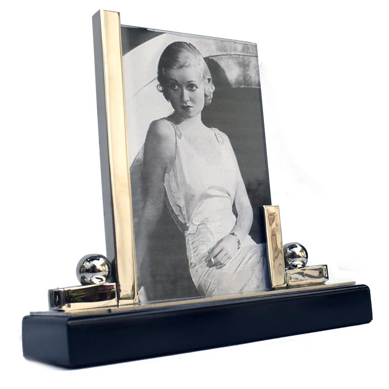 Art Deco Modernist Chrome Picture Frame, France, c1930's at 1stDibs