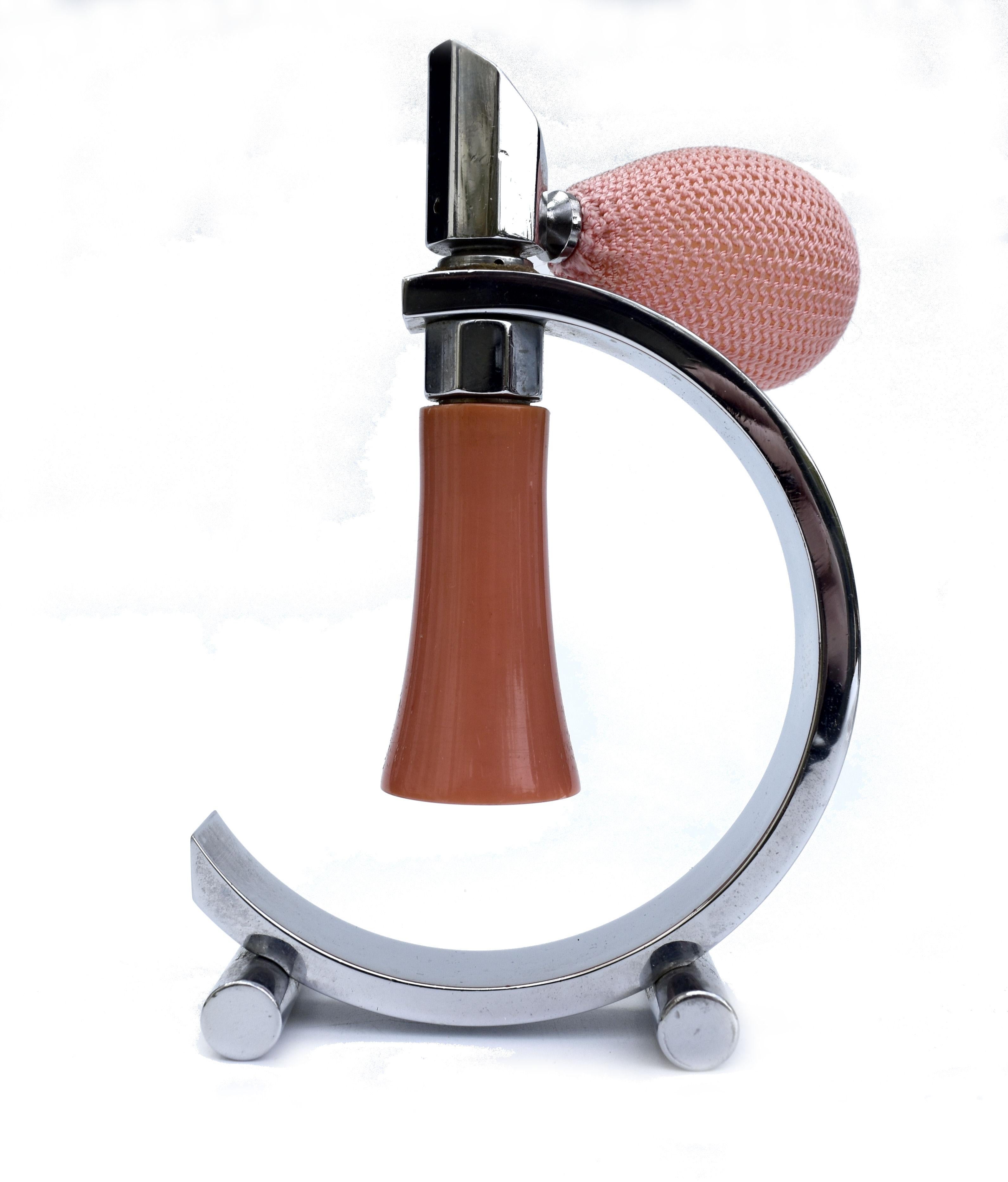 Art Deco Modernist Ladies Perfume Atomizer and Stand, circa 1930 at 1stDibs