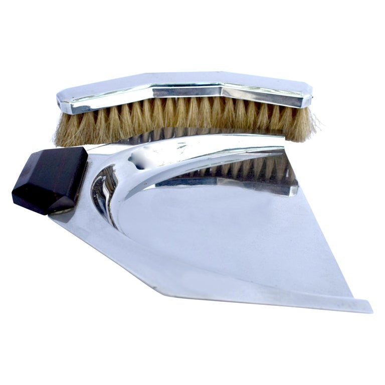 Art Deco Modernist Silver Plate Crumb Set, 1930 For Sale at 1stDibs