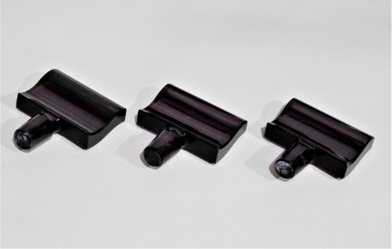 Art Deco Moser Style Interlocking Amethyst Crystal Perfume Bottles and ...