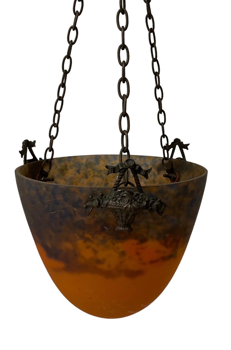 Art Deco Muller Freres Plafonnier Light For Sale at 1stDibs