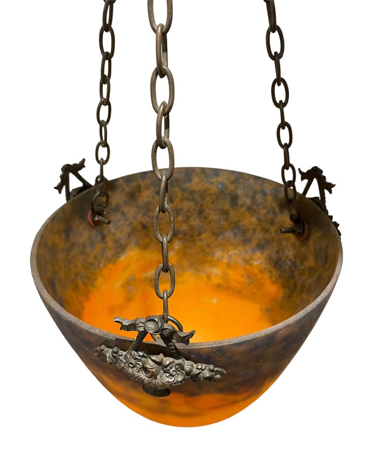 Art Deco Muller Freres Plafonnier Light For Sale at 1stDibs
