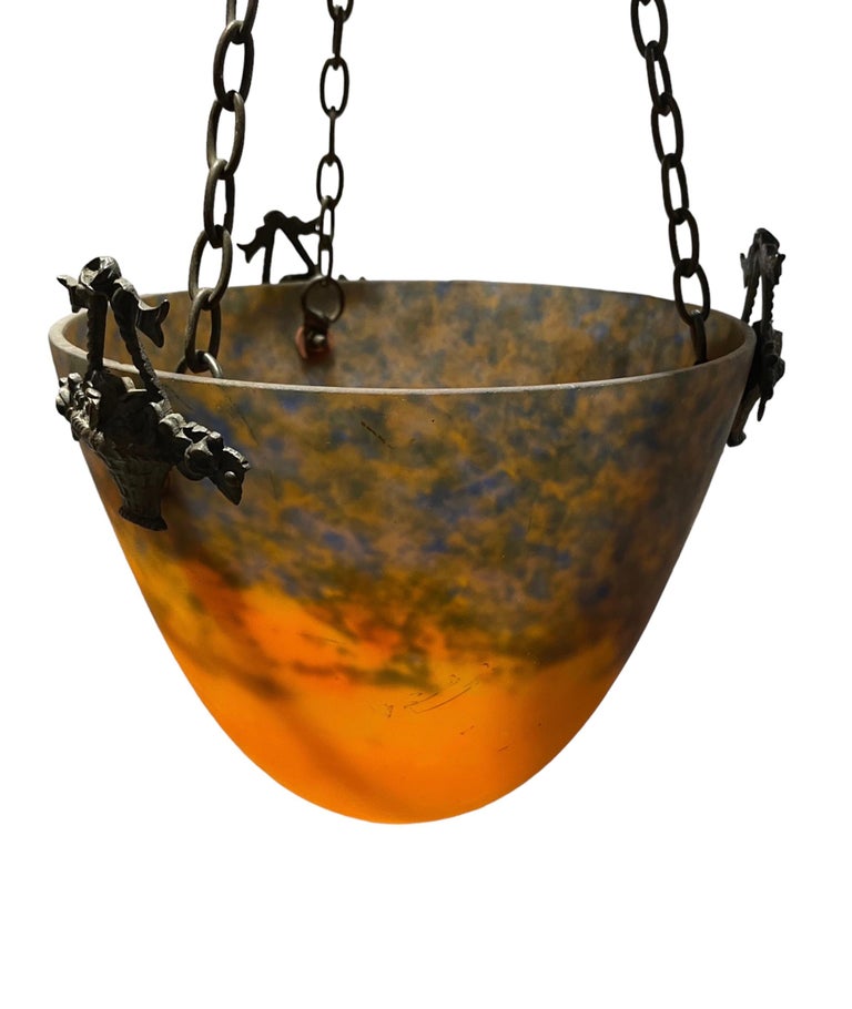 Art Deco Muller Freres Plafonnier Light For Sale at 1stDibs