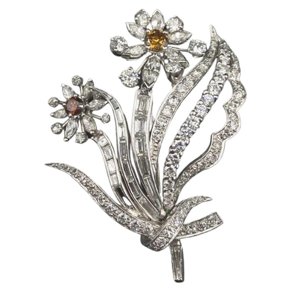 Art Deco Diamond and Multi-Gem Brooch For Sale at 1stDibs