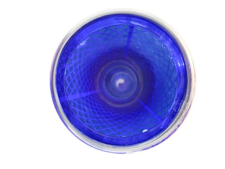 Art Deco, National Silver Co. Silver Overlaid Cobalt Blue Glass ...