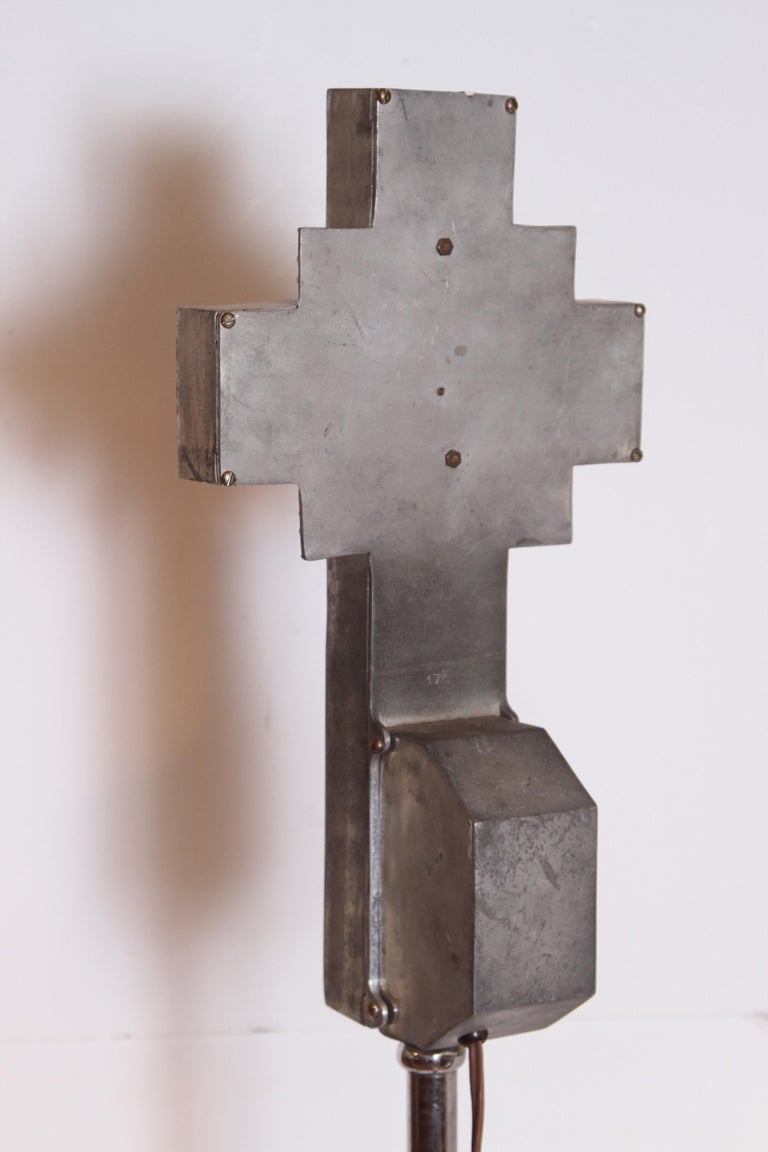 Art Deco Neon Crucifix, Cast Metal, Hand-Painted, with Stand in Case ...