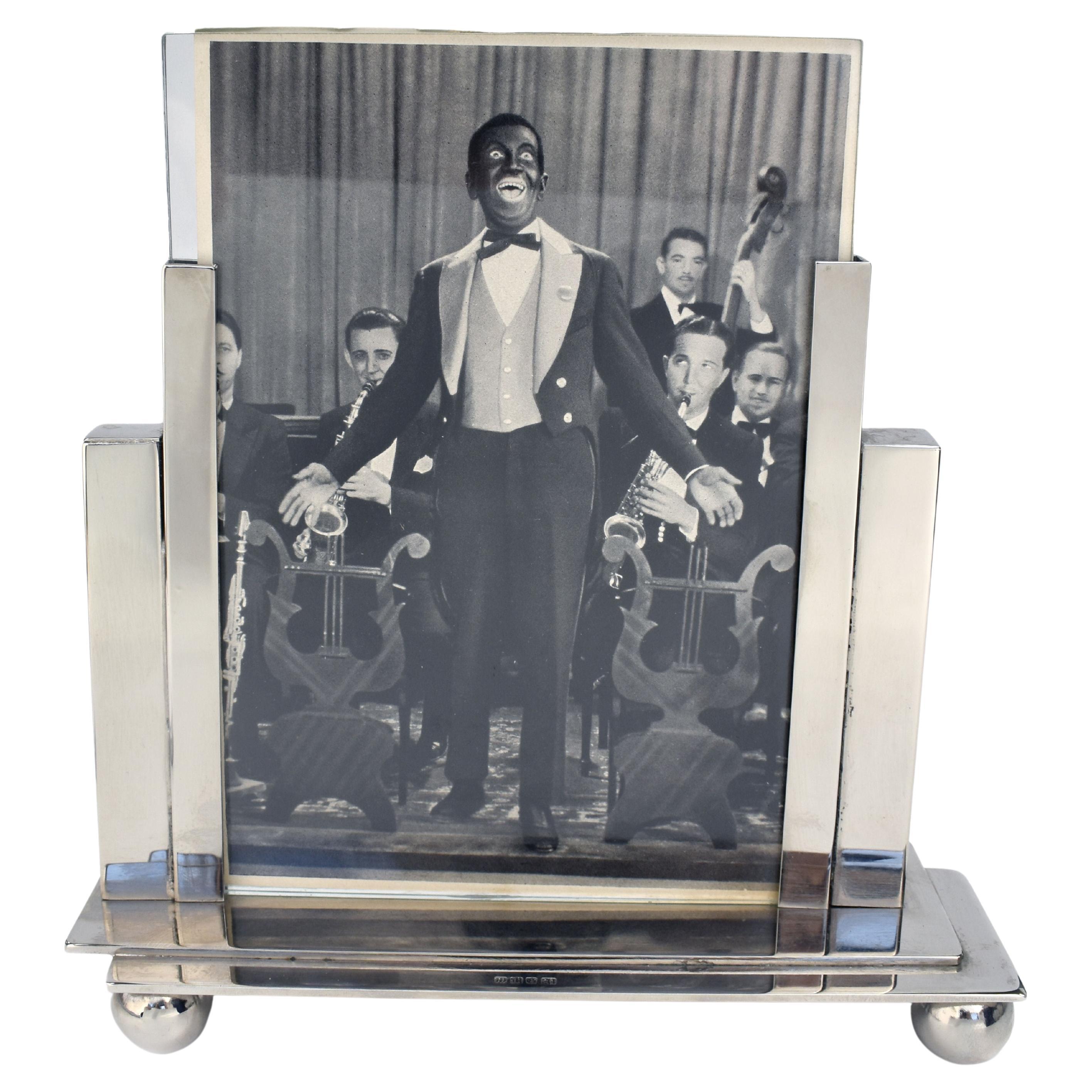 Art Deco Chrome and Glass Free Standing Picture Frame, circa 1930 For ...