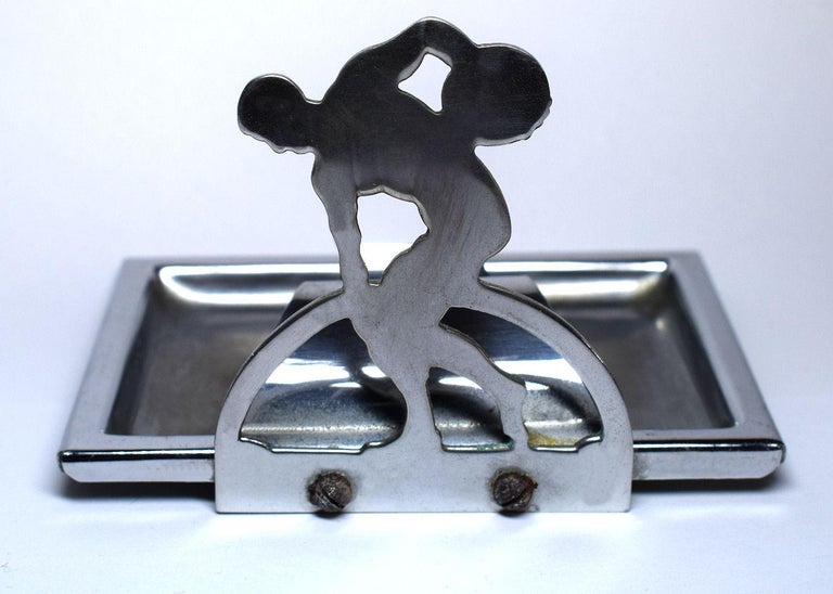Art Deco Novelty Chrome Ashtray For Sale at 1stDibs